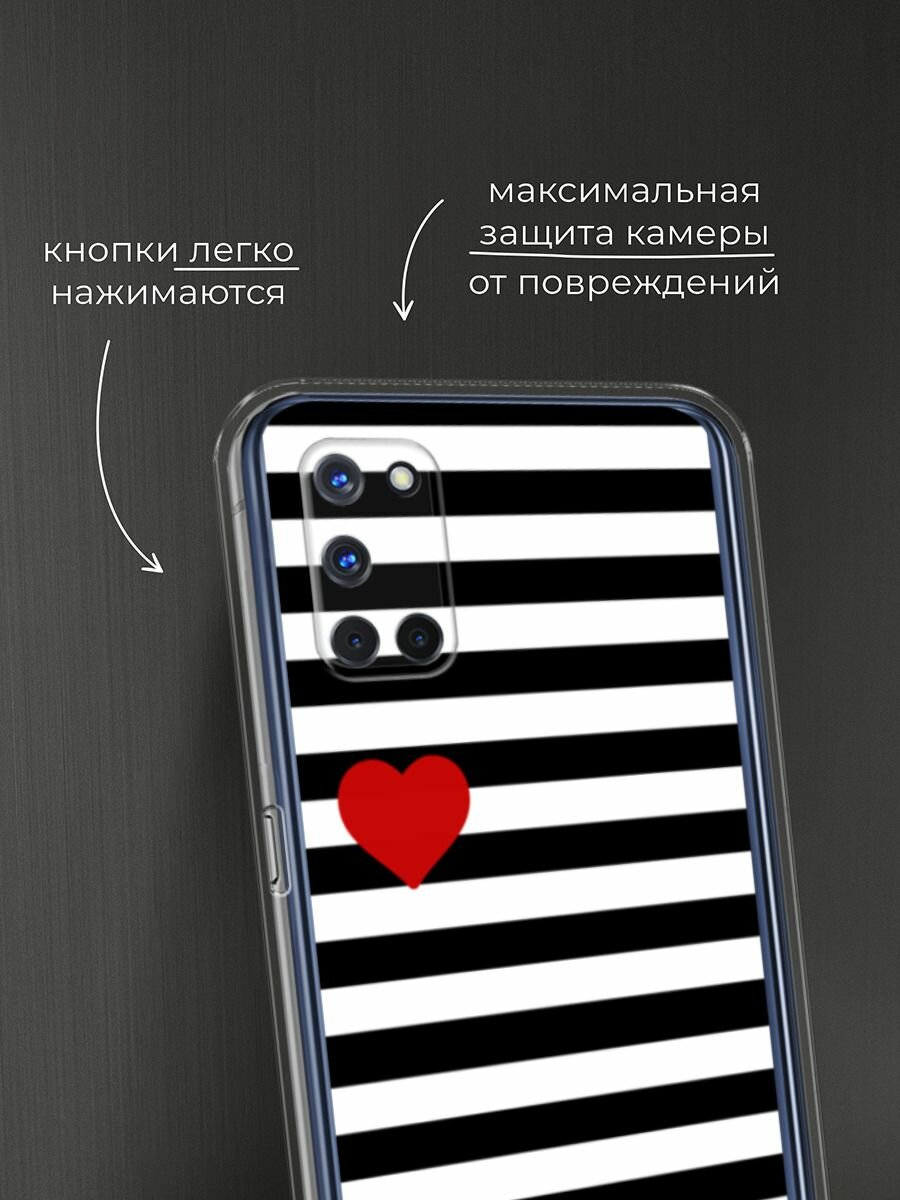 Чехол на Oppo A52/A72 / Оппо A52/A72 с принтом "Красное сердце" — фото 1