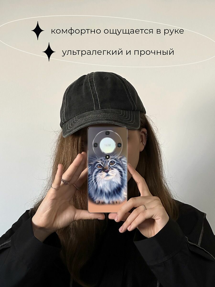 Силиконовый чехол на Honor X9A / Хонор X9A с принтом "Кот манул 2" — фото 1