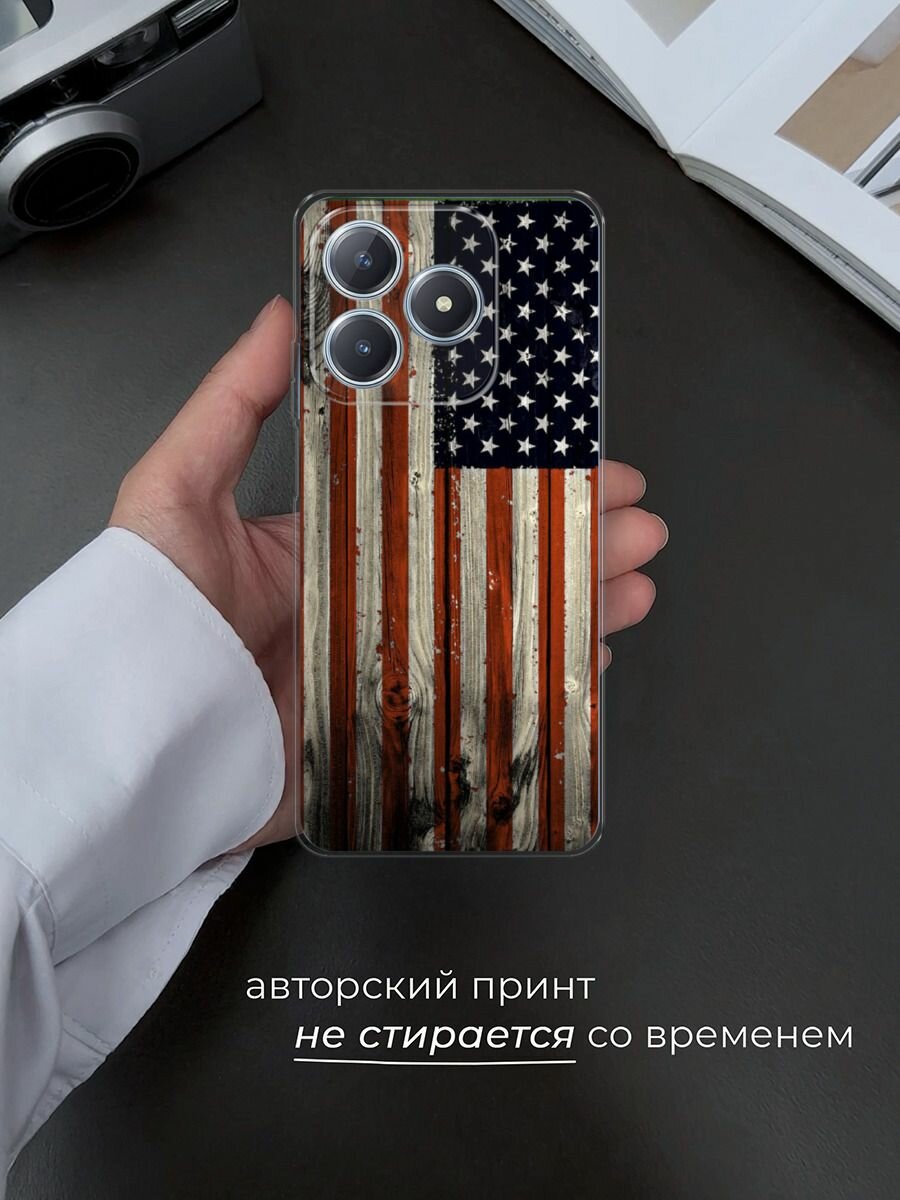 Силиконовый чехол на Realme C63 / Реалми С63 с принтом "США" — фото 1