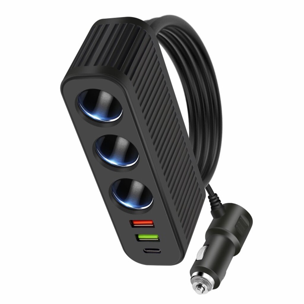 Адаптер для автомобильных Зарядных устройств Разветвитель на 3 Розетки с Функциями безопасности Модернизация Адаптера для 3-полосной автомобильной Розетки для нескольких устройств