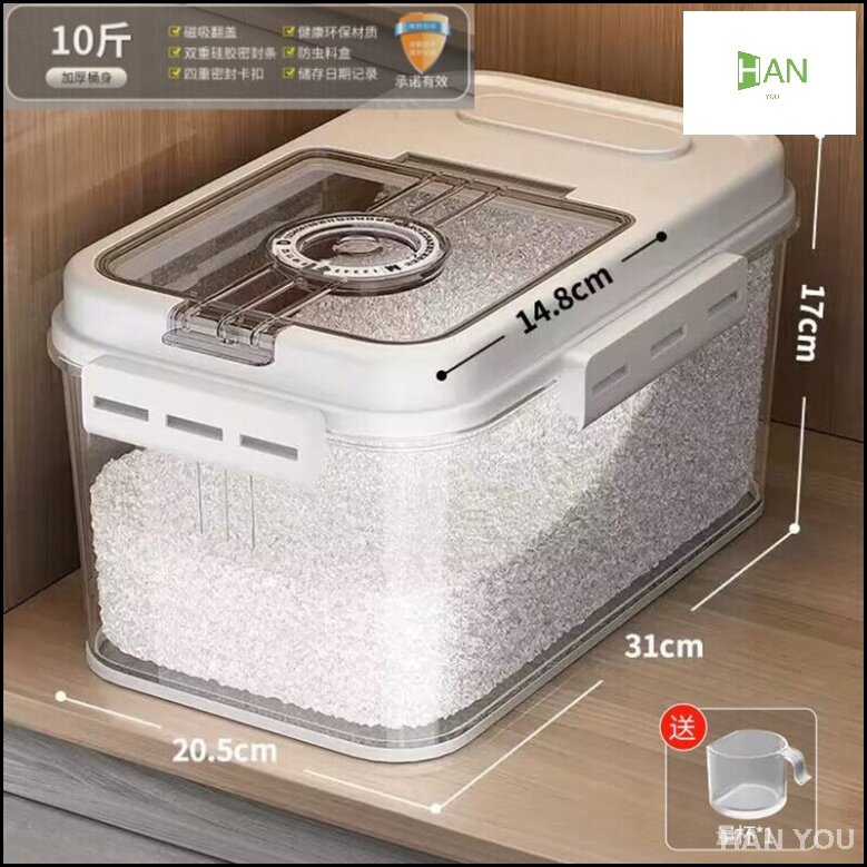 Эксклюзивные контейнеры Caiguang 10кг для герметичного хранения муки и риса