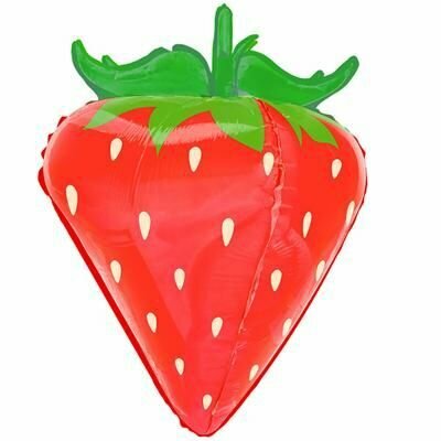 Воздушный шар фольгированный весёлая затея Клубника, красный, 28"