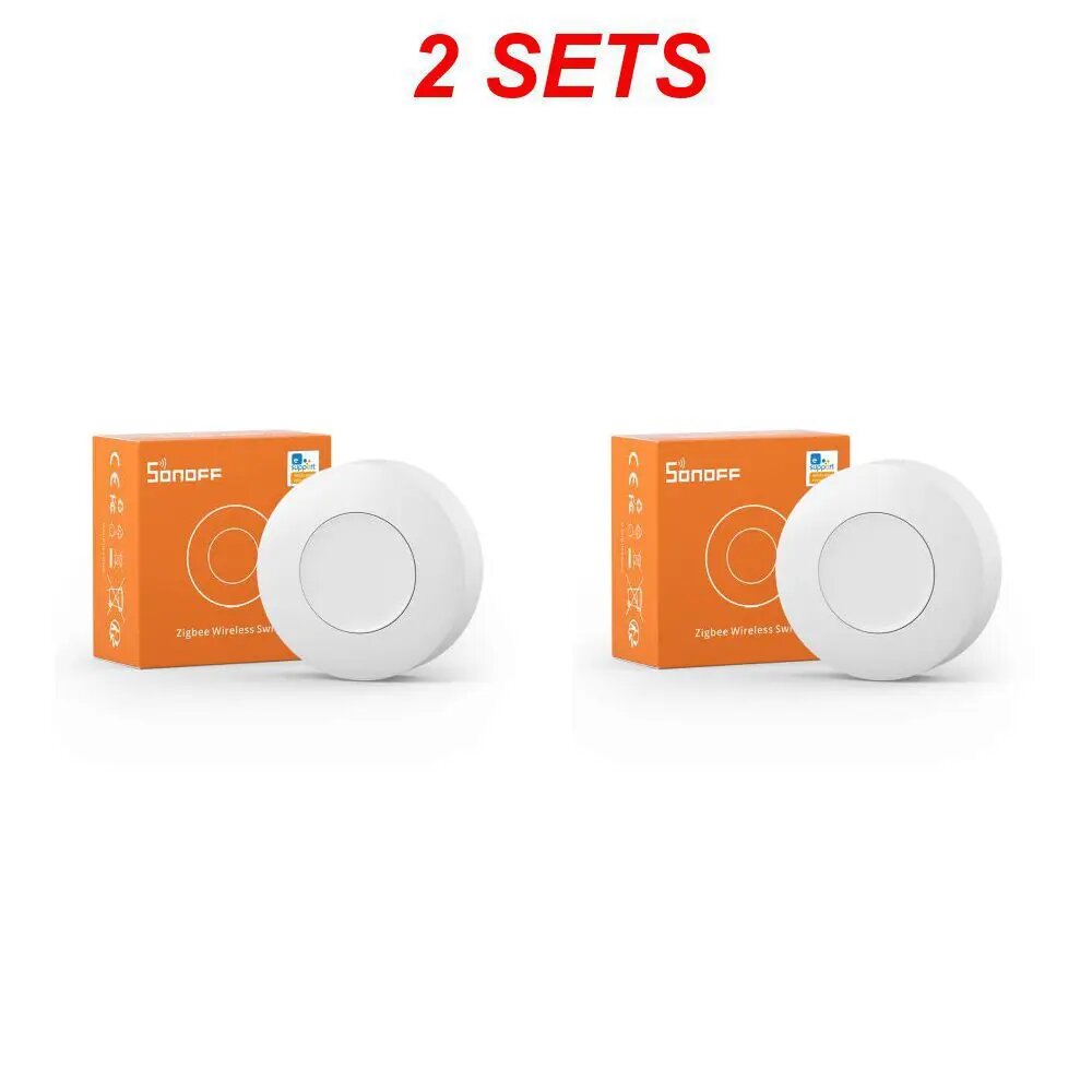 2шт. Беспроводная кнопка SONOFF SNZB-01P Zigbee, Цвет: 2pcs