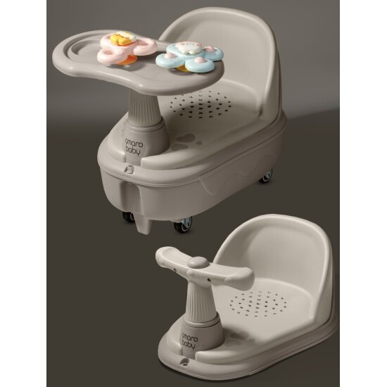 Каталка 2 в 1 Amarobaby Swimmy с сиденьем для купания серый