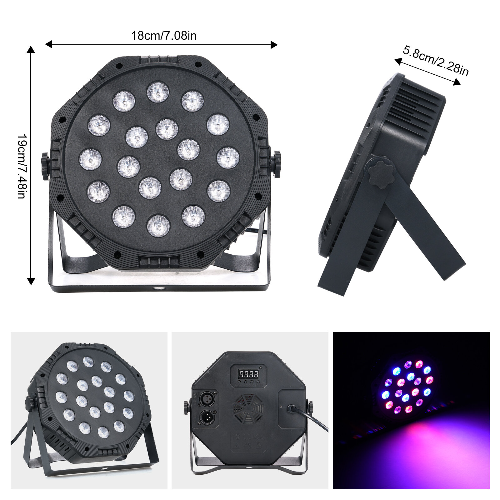 18 светодиодов Par Lights RGB Color Mixing Stage Light Support DMX512 Sound Activated Auto-run Master-slave для домашней вечеринки KTV Disco DJ Show Club Bar