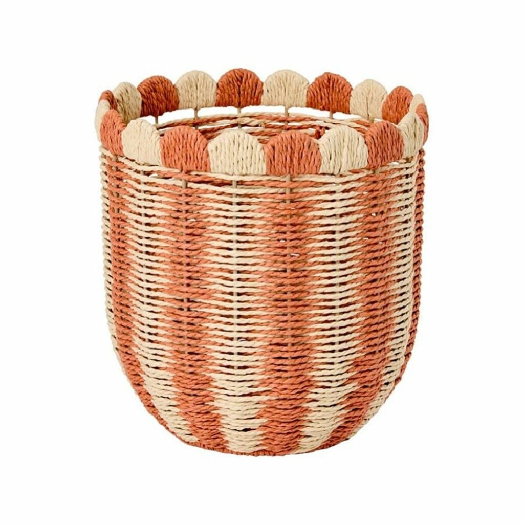 (1 штука) Вместительная корзина для одежды, мелочей, настольных закусок, игрушек, хранения-красная, 28x30 см