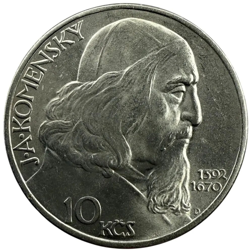 Чехословакия 10 крон 1957 г. (Епископ Моравского Братства - Ян Амос Коменский)