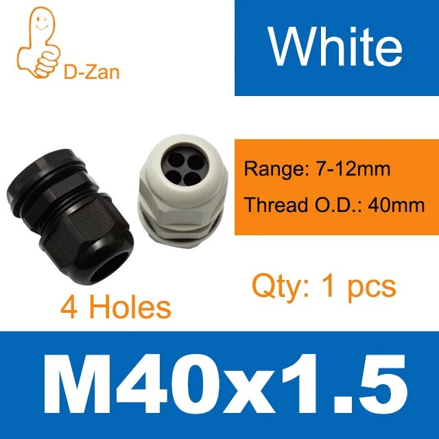 Нейлоновый кабельный ввод 4 отверстия белый M20 M25 M32 M40-WH-4H