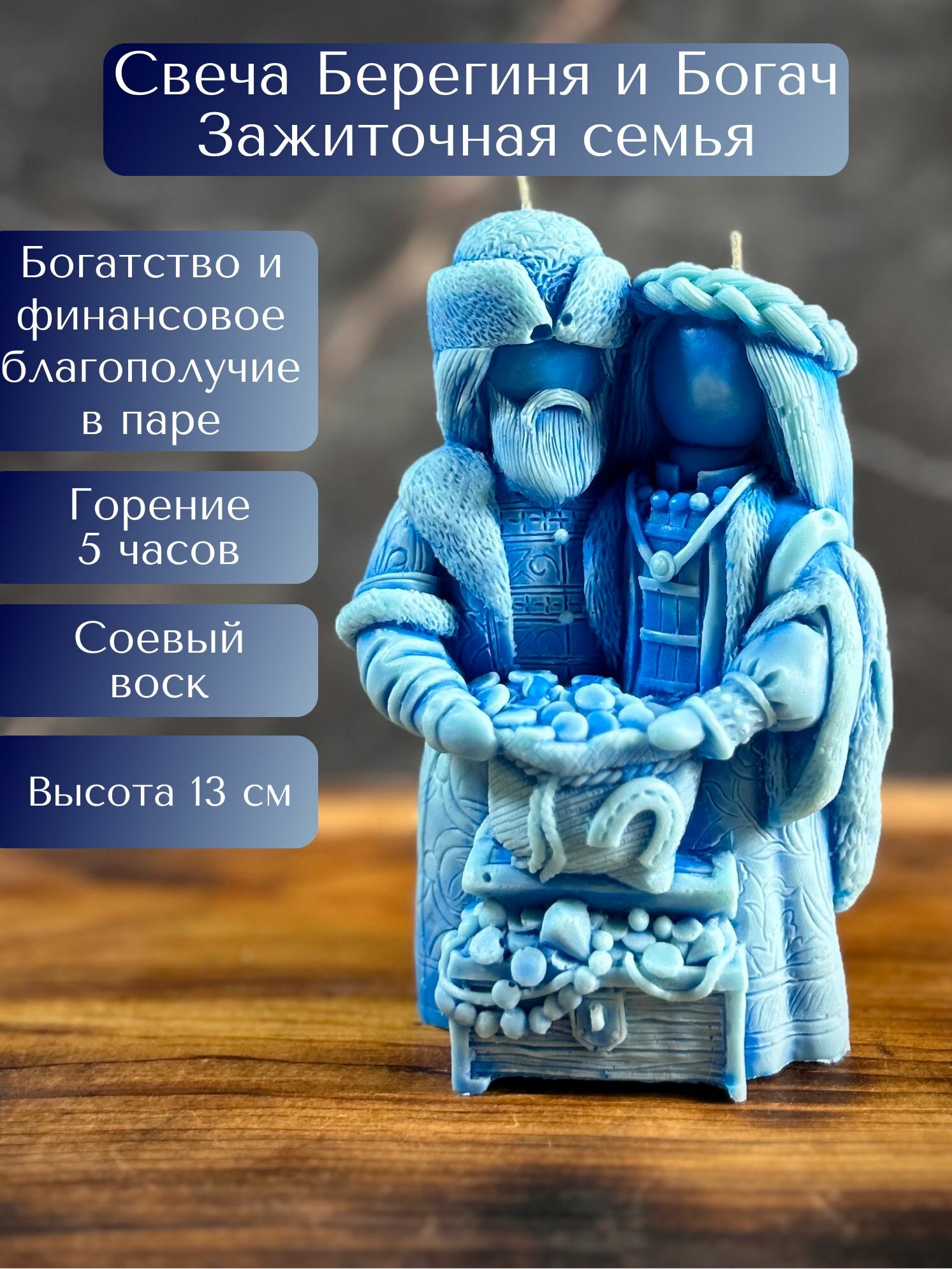 Свеча "Берегиня и Богач", из соевого воска, фигурная, ручная работа, yakonk