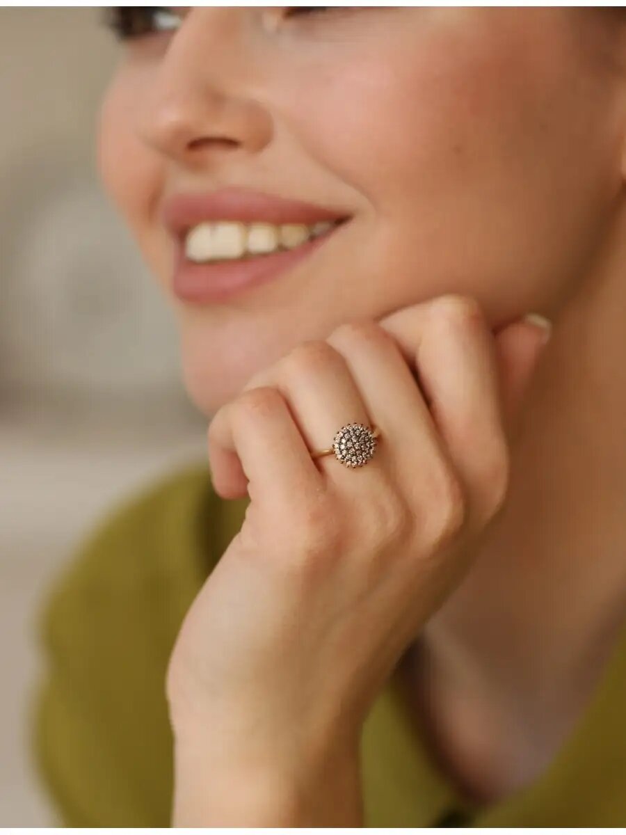 Кольцо, серебро, 925 проба, фианит