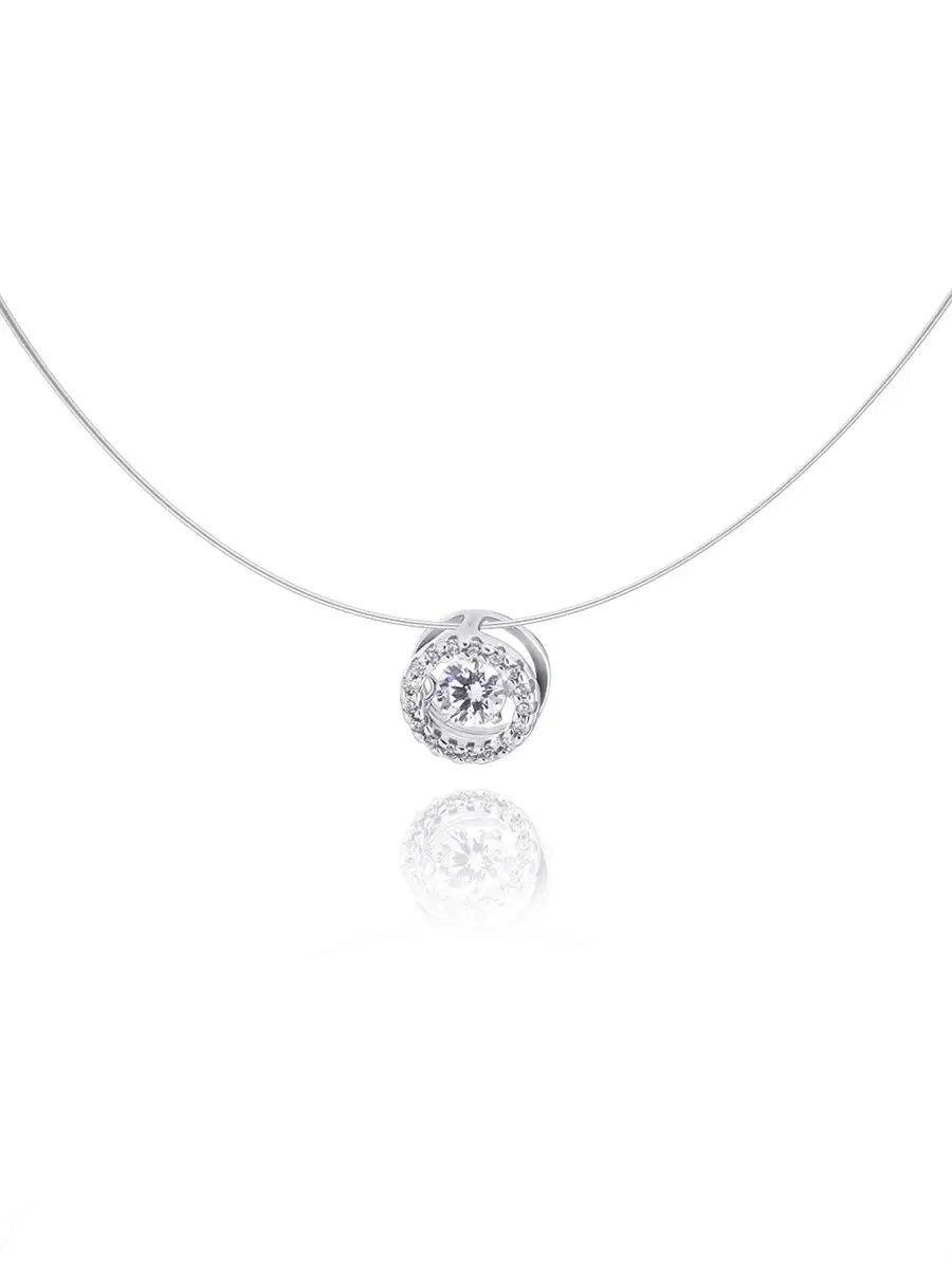 Колье, серебро, 925 проба, фианит