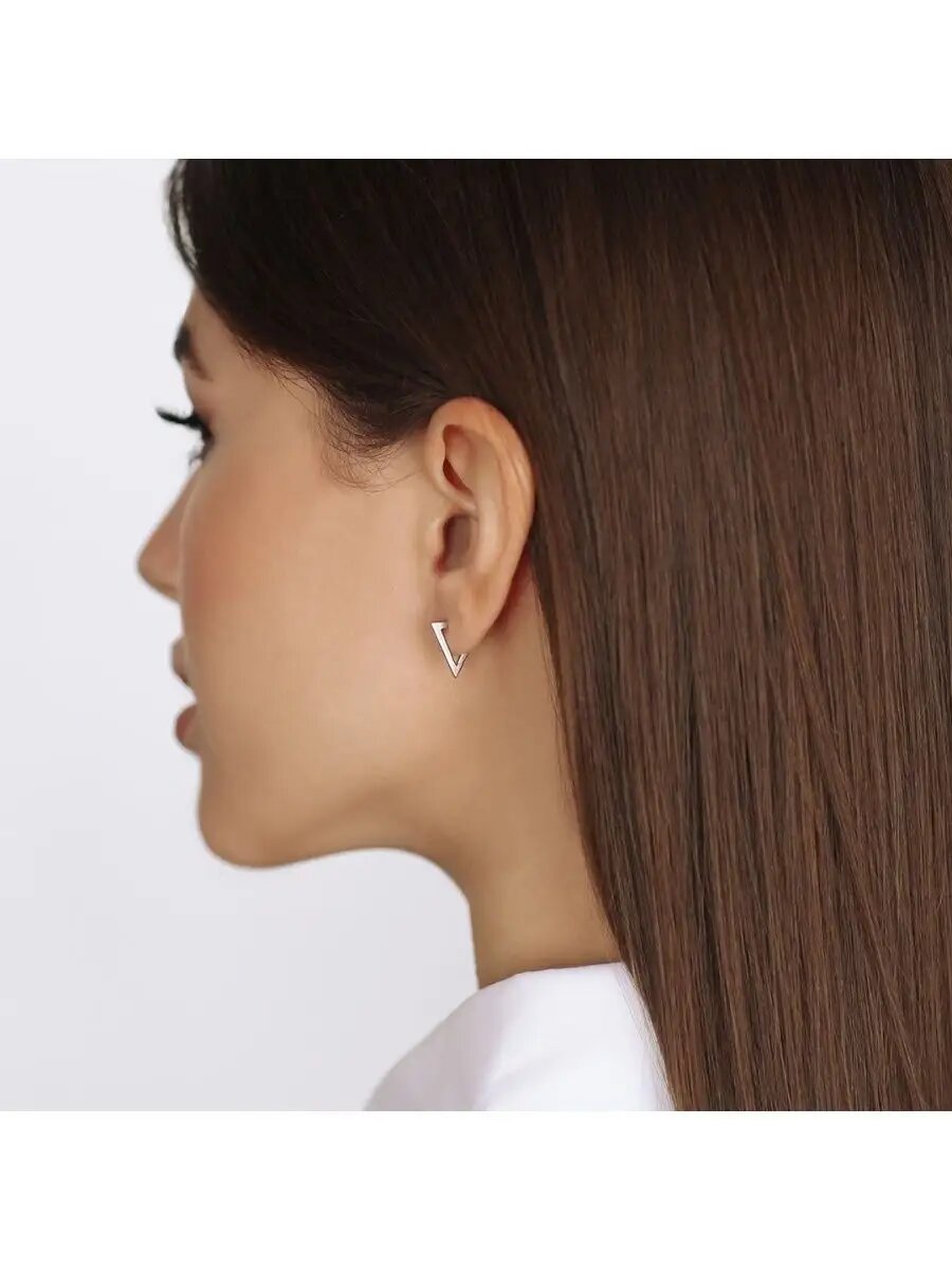 Серьги конго, серебро, 925 проба, родирование