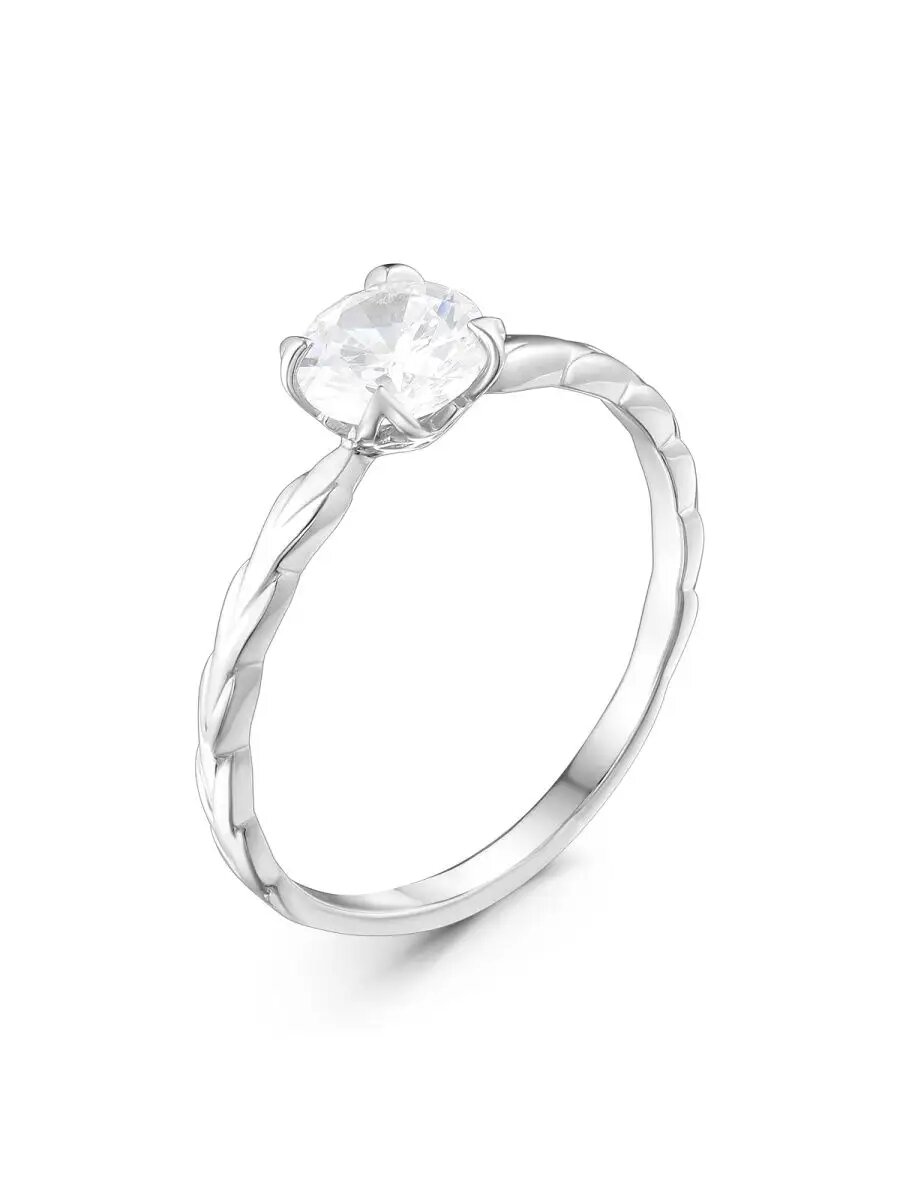 Кольцо помолвочное, серебро, 925 проба, фианит