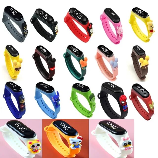 Браслет с изображением Микки и Минни Маус из мультфильма «Холодное сердце» с Дональдом Даком и светодиодными сенсорными часами для детей и школьников, спортивные электронные часы с мультяшным принтом, подарочная игрушка