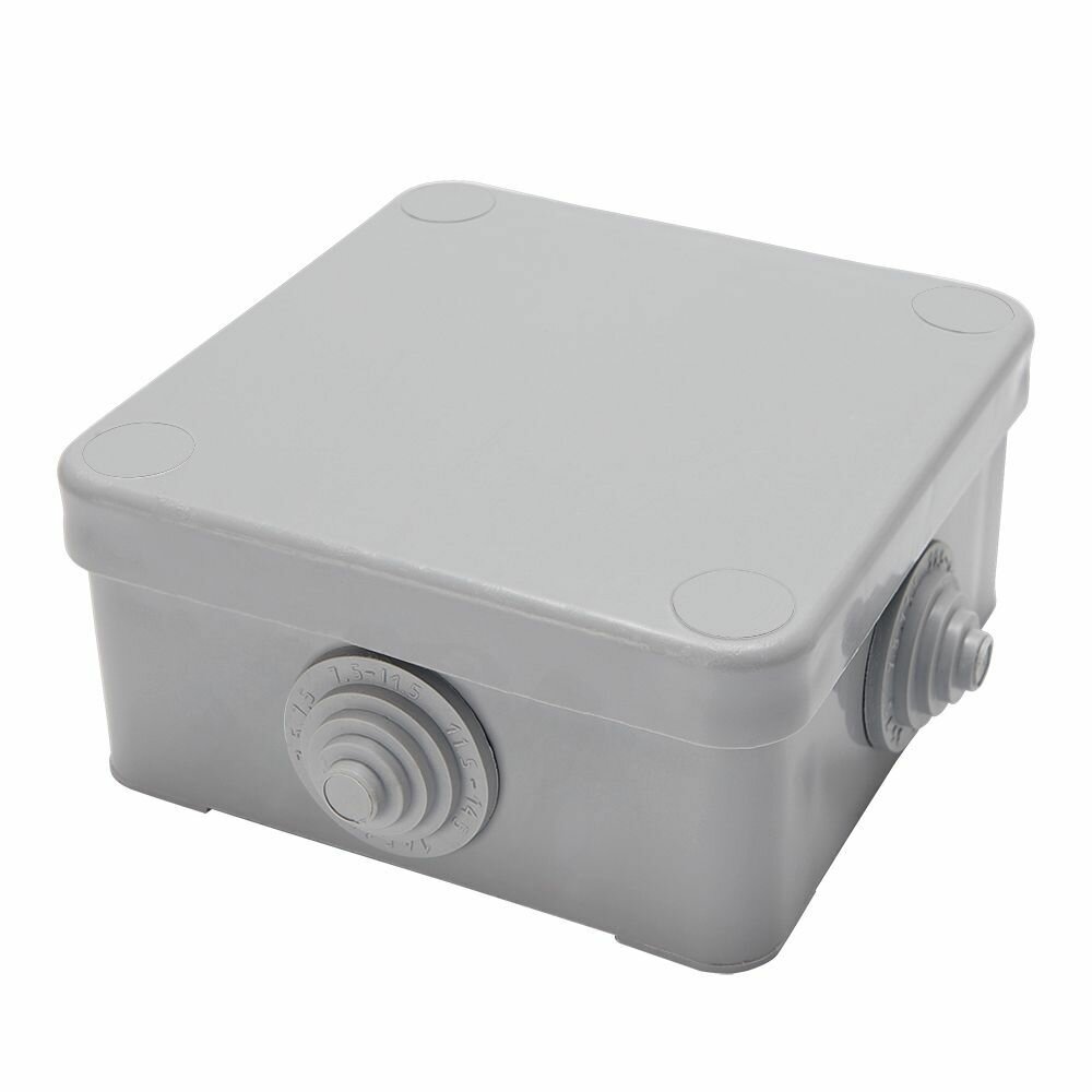 Набор из 10 штук Коробка разветвительная 75*75*44мм, 250/380В, 10А, 4 ввода, IP53, светло-серая, EBX10-34-44 (КЭМ 3-10-4 (П))