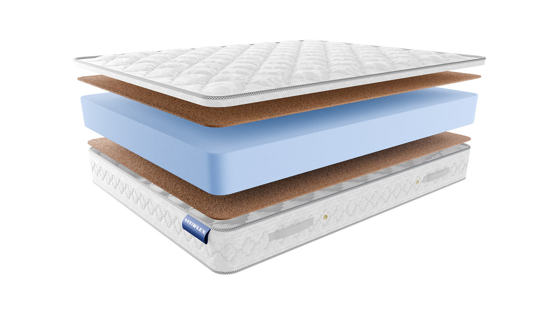 Матрас Vitaflex Standart Double Hard Max 180х200 серии Foam Classic высота 22 см анатомический жесткий кокосовый