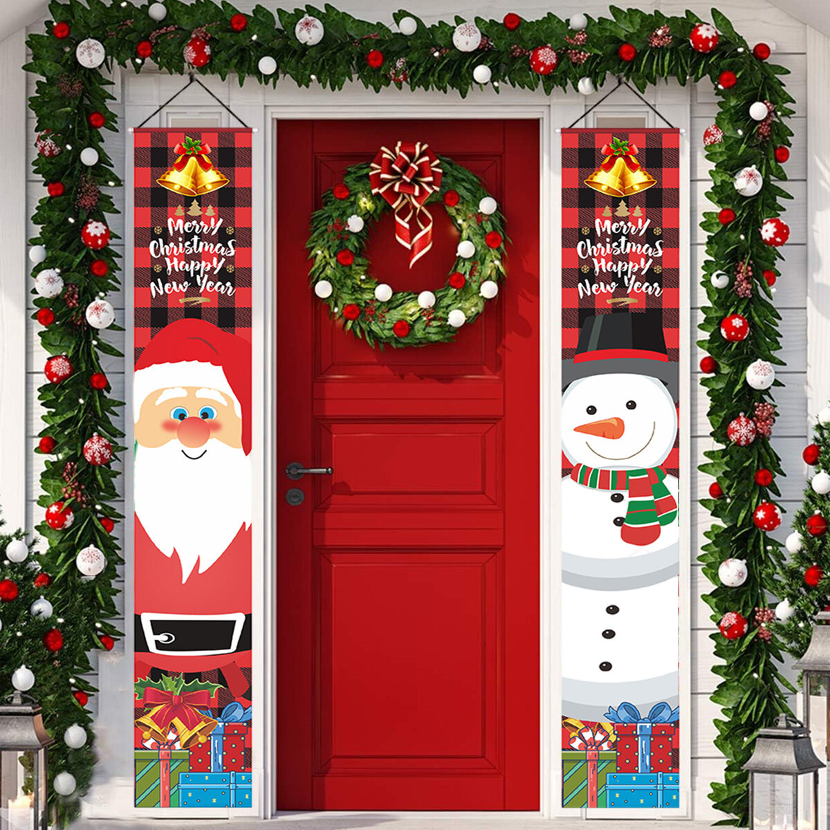 Рождественские баннеры, крыльцо, наружные рождественские знаки, подвесные украшения для рождественских праздников дома, снаружи, внутри двора, товары для тематических вечеринок, двери, гаража, стены