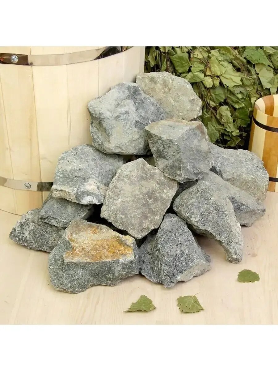 Камень для бани "Габбро-диабаз" 20кг, фракция 70-120мм