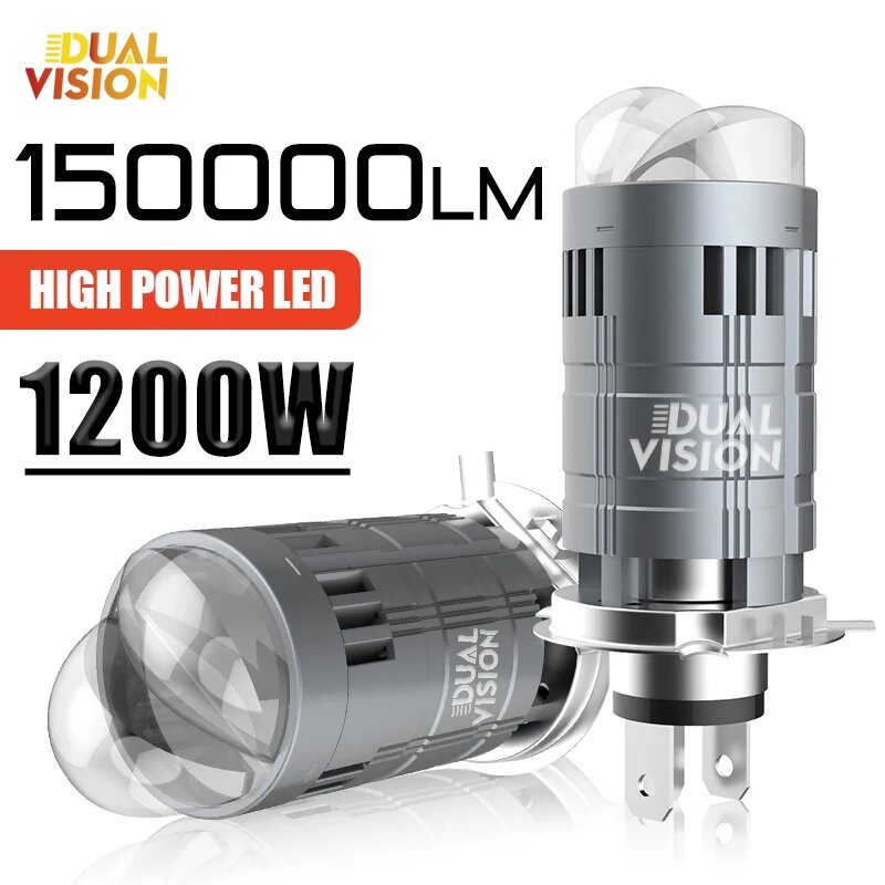 Лампа h4 светодиодная с линзой bi led laser линзы линзованные лампы Автомобильная лампа Canbus, 600 Вт, лм, 12 В, 24 В, 6000K Cold White, 1 pcs, H4 Left hand drive