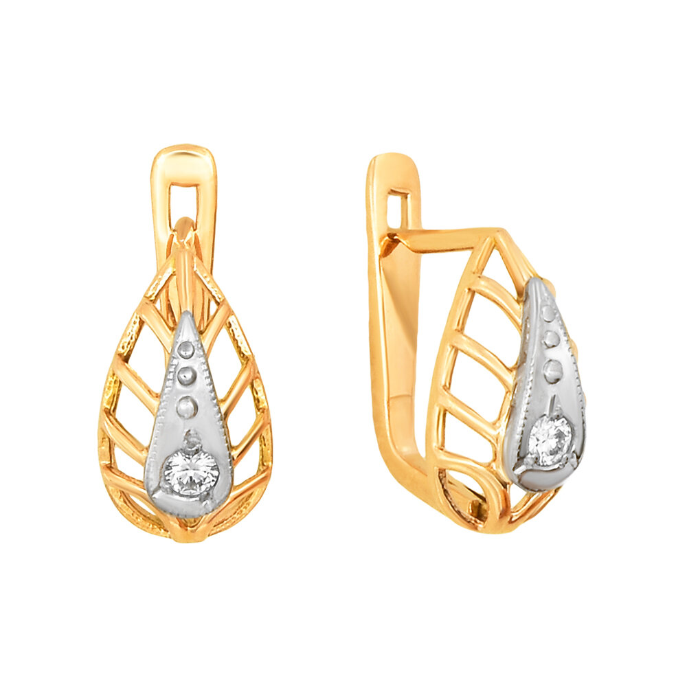 серьги из золота, с бриллиантами
