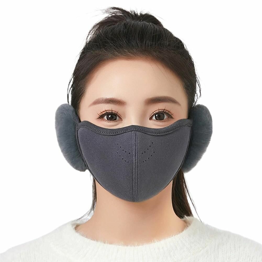 Зимняя объемная теплая маска с флисовой подкладкой, защита ушей от холода