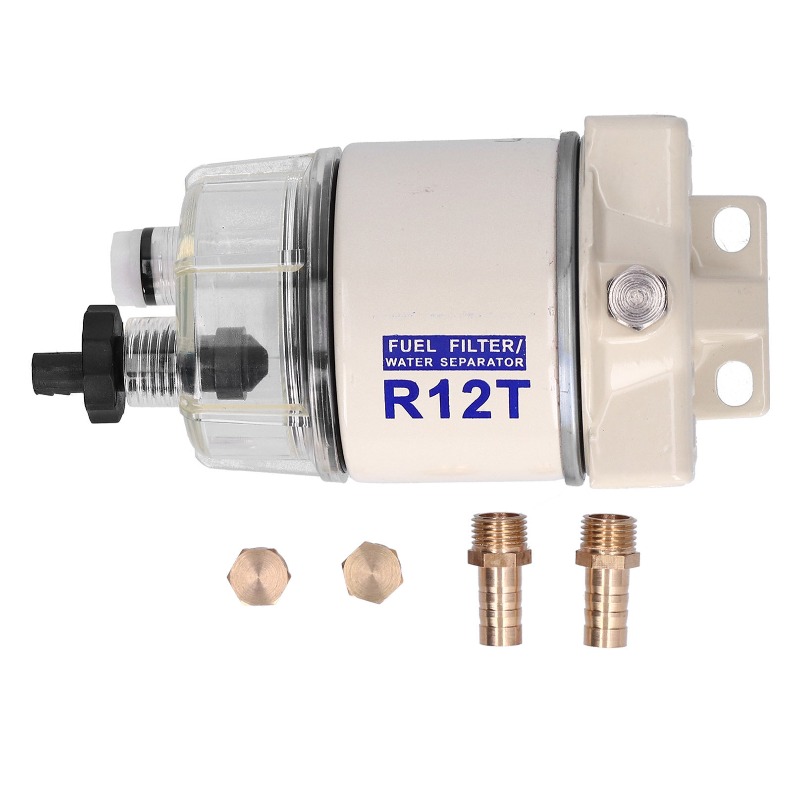 Морской синопонный топливный фильтр топливного фильтра для сепаратора водного сепаратора 30 галх / час Скорость потока с заменой замены дренажа R12T R12T