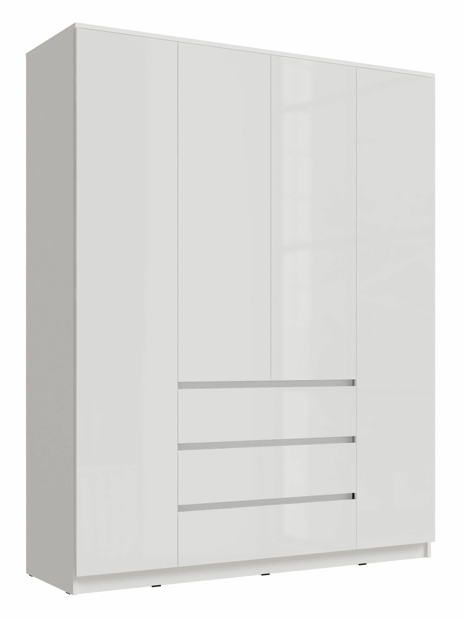 Шкаф Челси 4-ств. 1602х2022х514 (Белый глянец холодный, белый) МИФ
