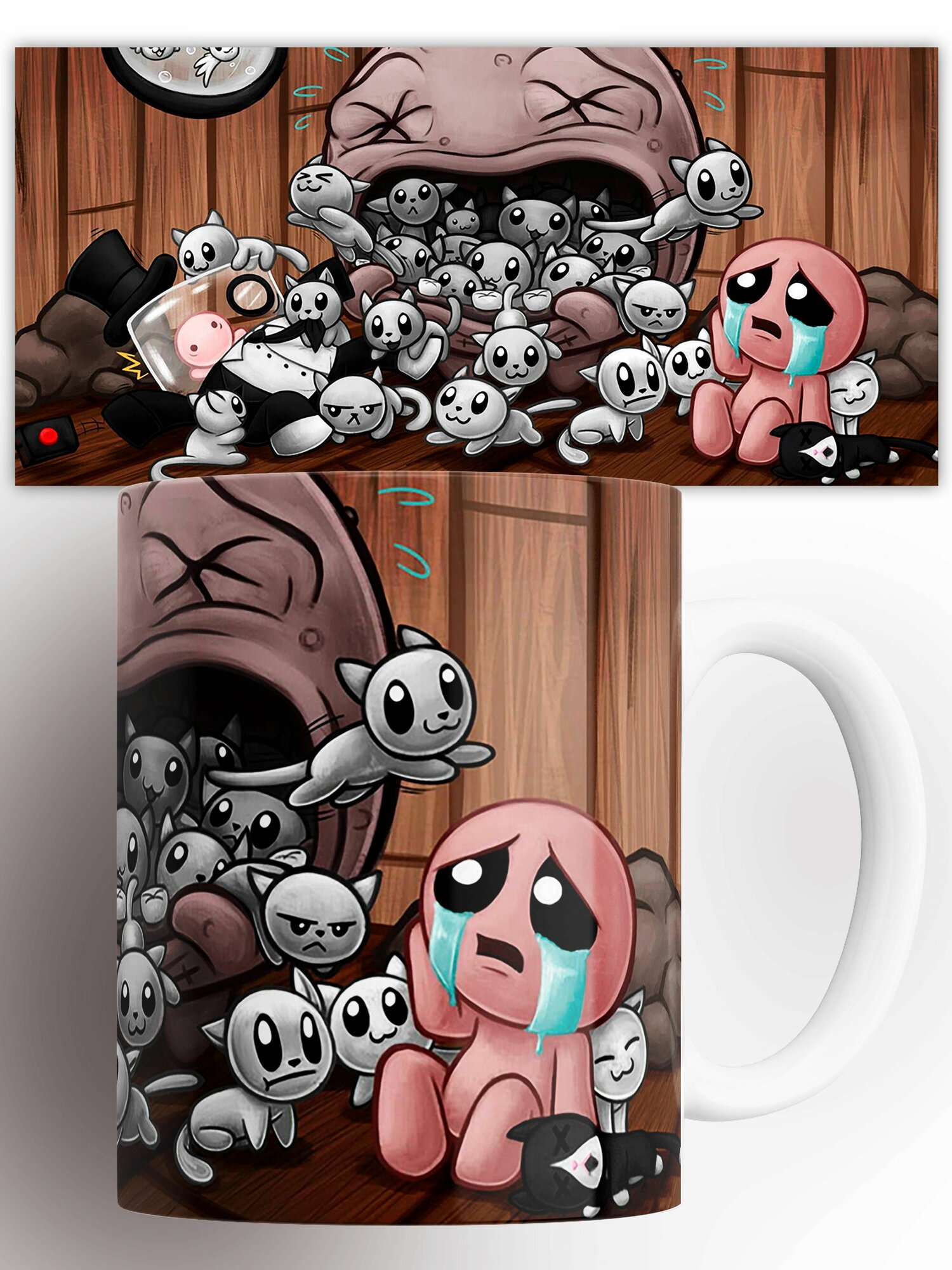 Кружка The Binding of Isaac компьютерная игра , на подарок , с принтом 330 мл