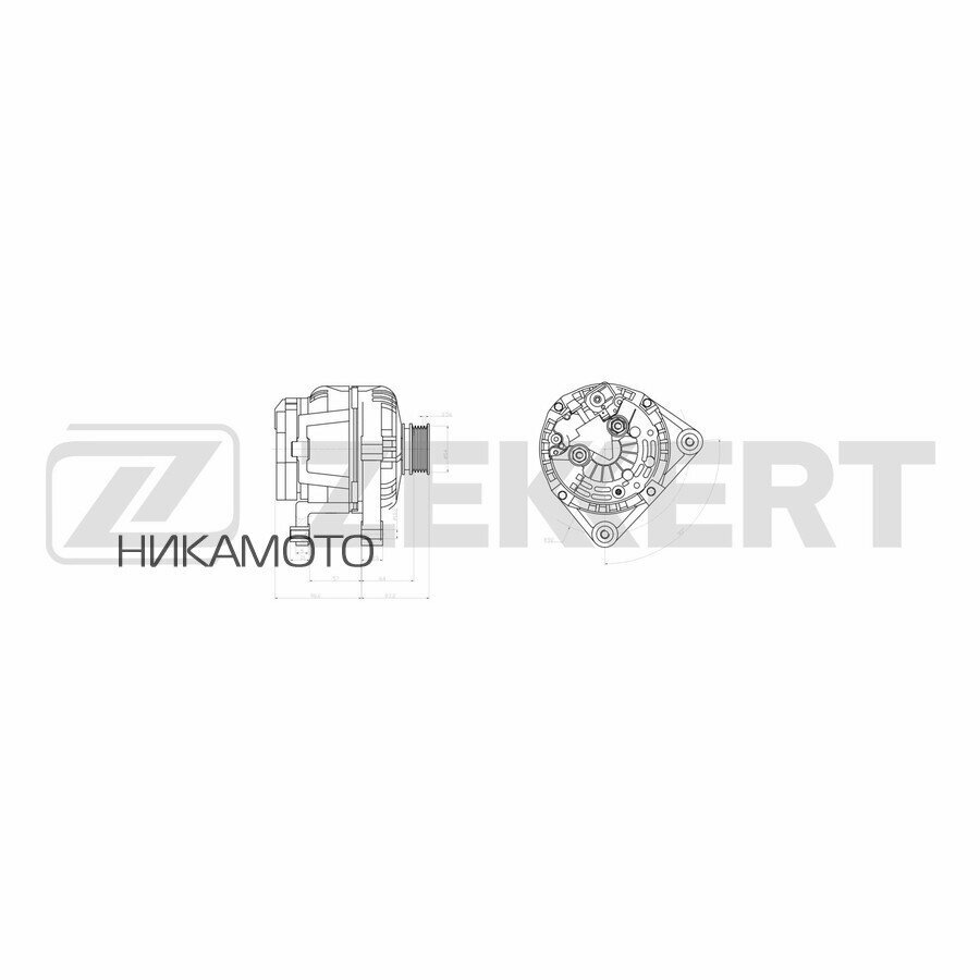 ZEKKERT GE-1031 Генератор Opel Astra G H 03- Vectra C 05- Zafira B 05- Meriva 05- Fiat Stilo (192_) 05- Croma