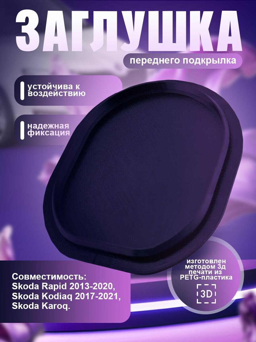 Заглушка переднего подкрылка для Skoda Rapid 2013-2020, Kodiaq 2017-2021, Karoq - Крышка переднего локера шкода. 5JA 809 967