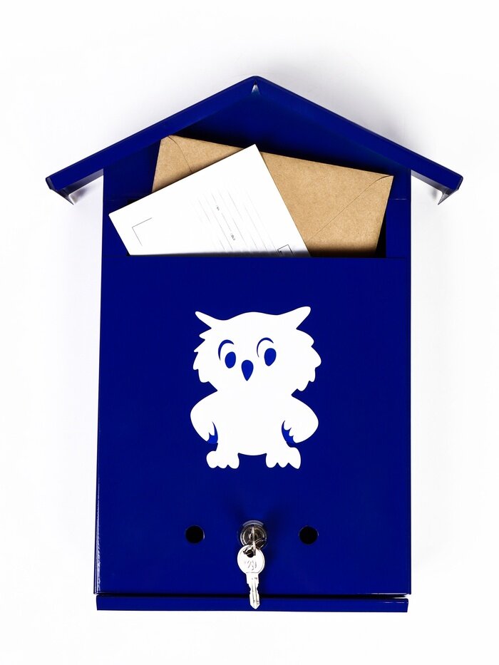 Ящик почтовый с замком, вертикальный "Филин", синий 10953802