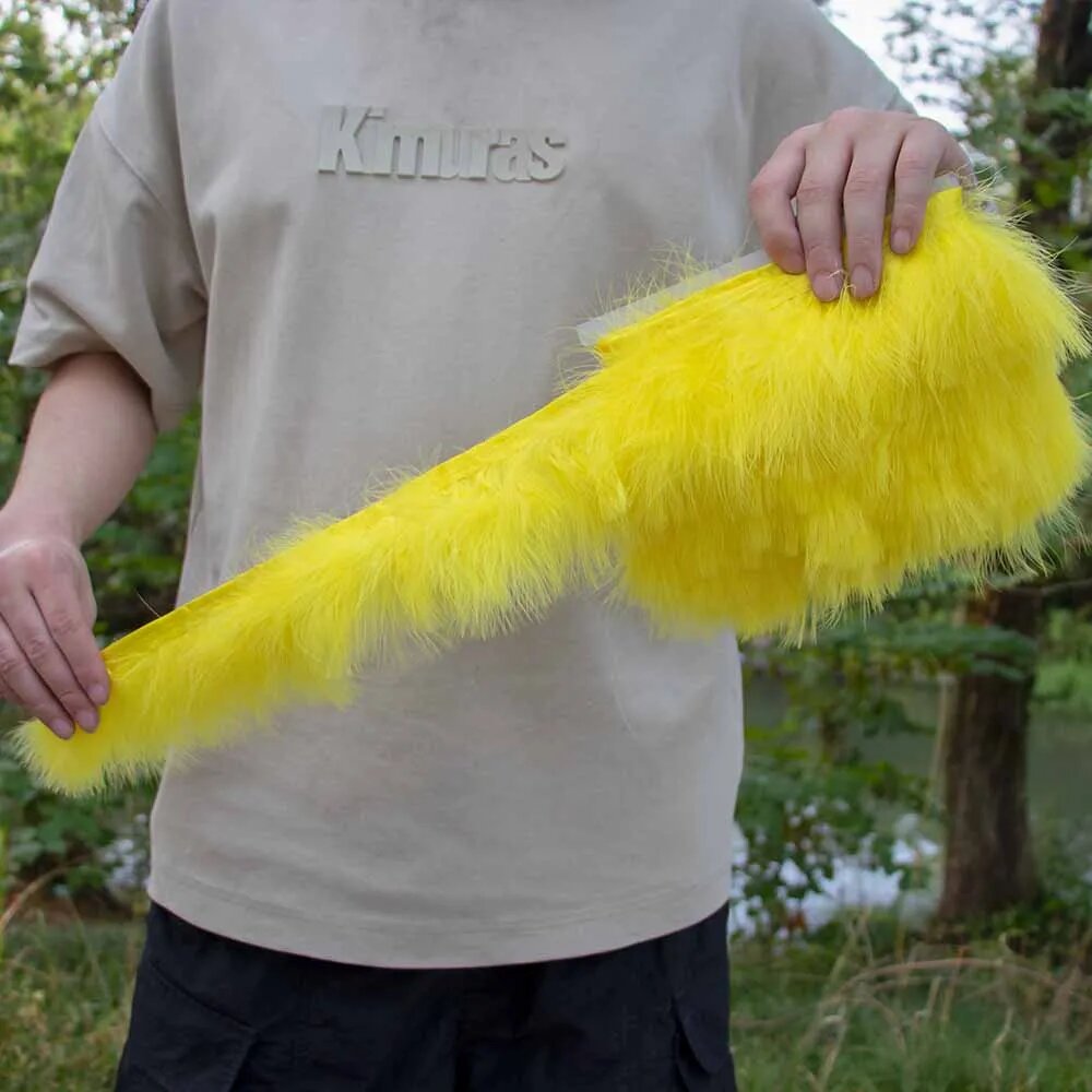 Бахрома из перьев индюка Marabou 8-10 см Желтый, 1Meter, yellow