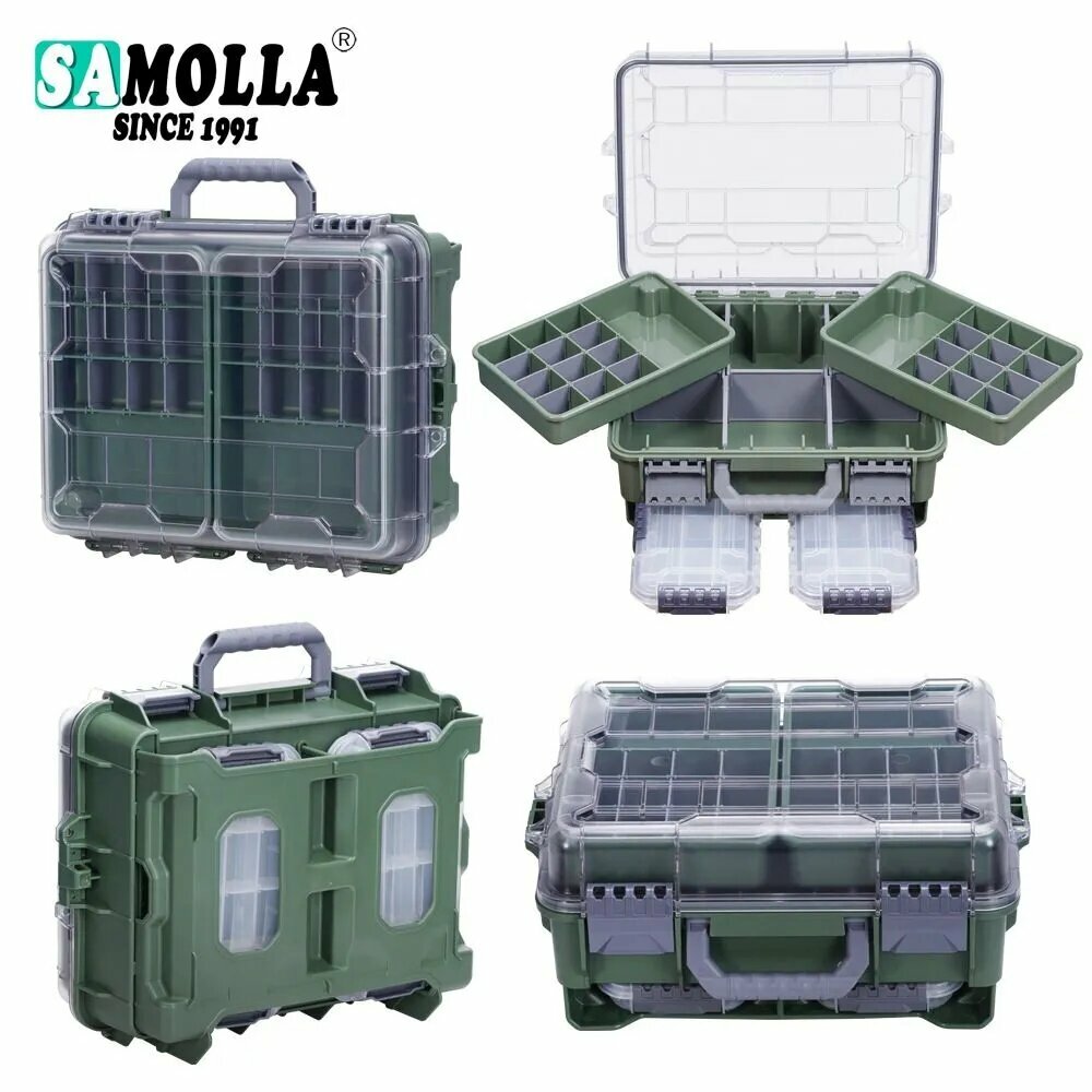 Рыболовный ящик для лета и зимы, 2 уровня + съемные перегородки