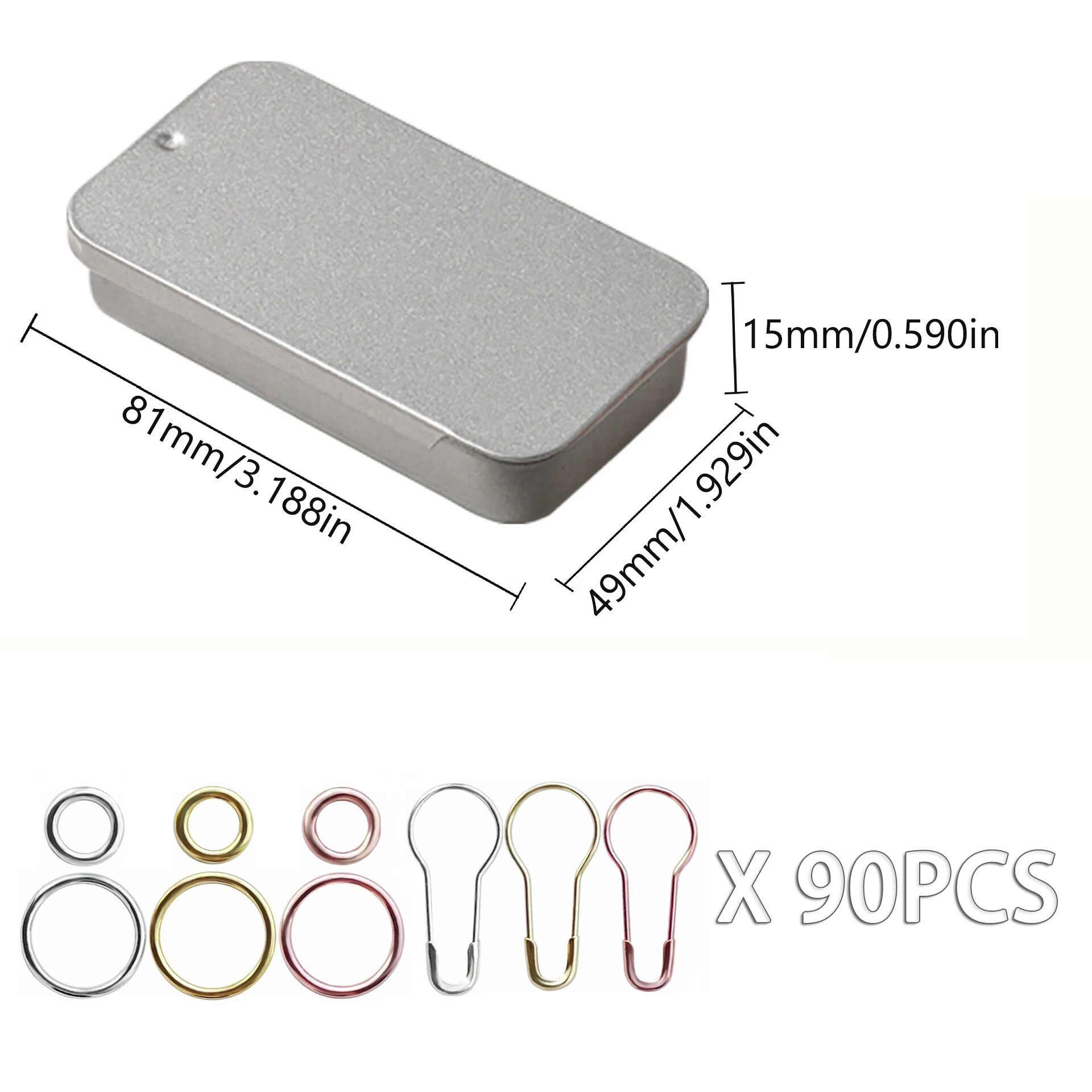 90 шт, цветные металлические маркеры для вязания в форме уплотнительного кольца, стопоры для игл для вязания крючком и фиксирующие швейные аксессуары