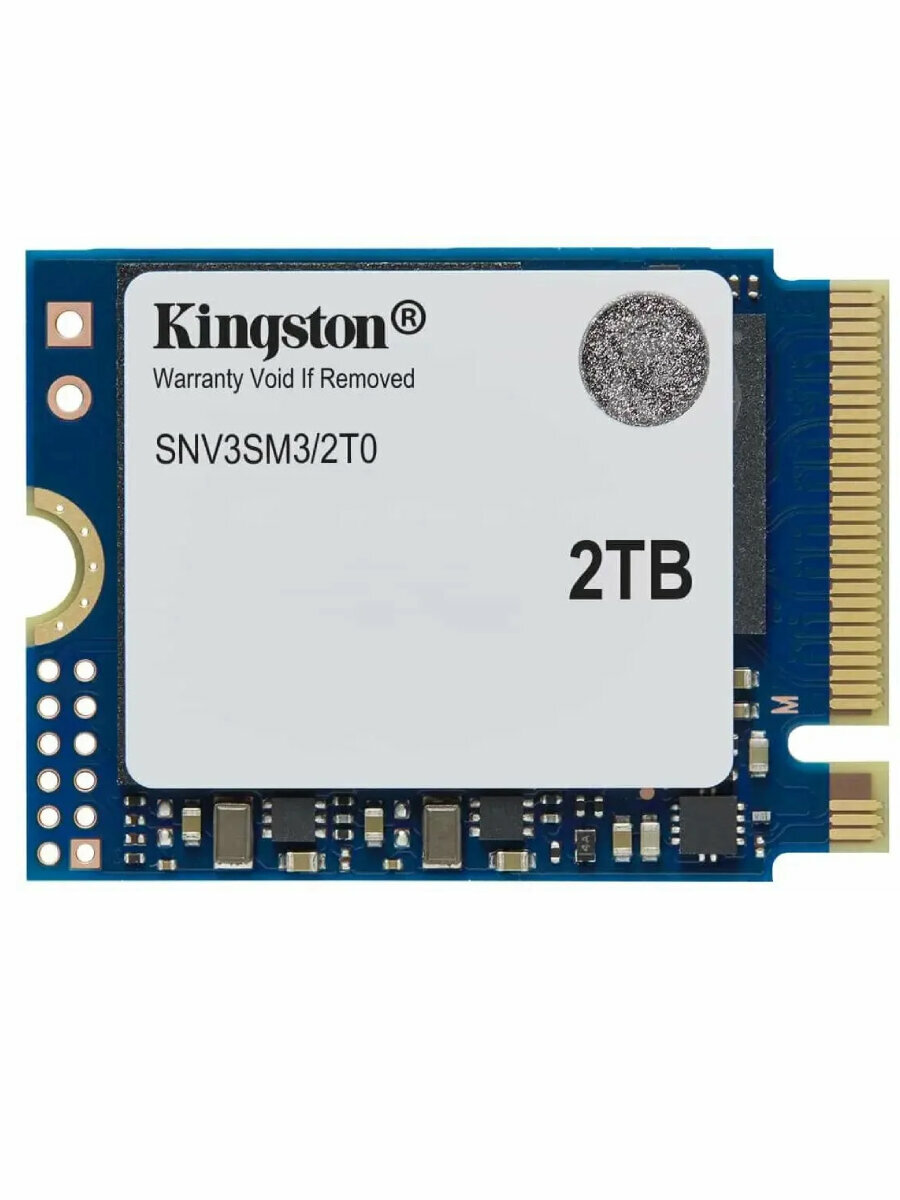 Накопитель SSD Kingston NV3, 2000Gb, M.2(22x30мм), NVMe, PCIe 4.0 x4, 3D TLC, R/W 6000/5000Mb/s, TbW 640, DWPD 0.2 (60 мес)
