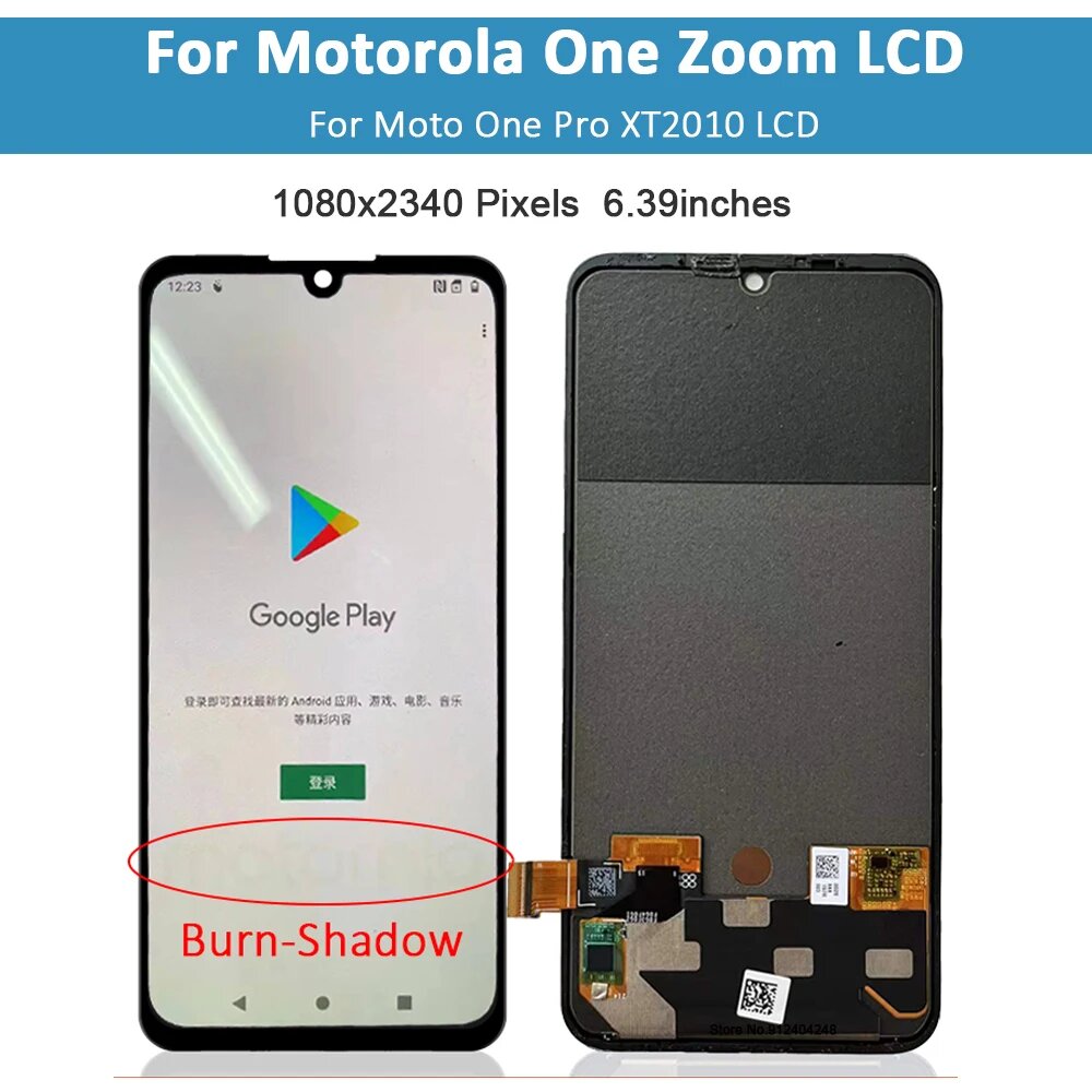 6,39 "Оригинальный ЖК-дисплей для Motorola One Zoom, дигитайзер сенсорного экрана в сборе, панель для Moto One Pro XT2010, ЖК-дисплей Burn-Shadow