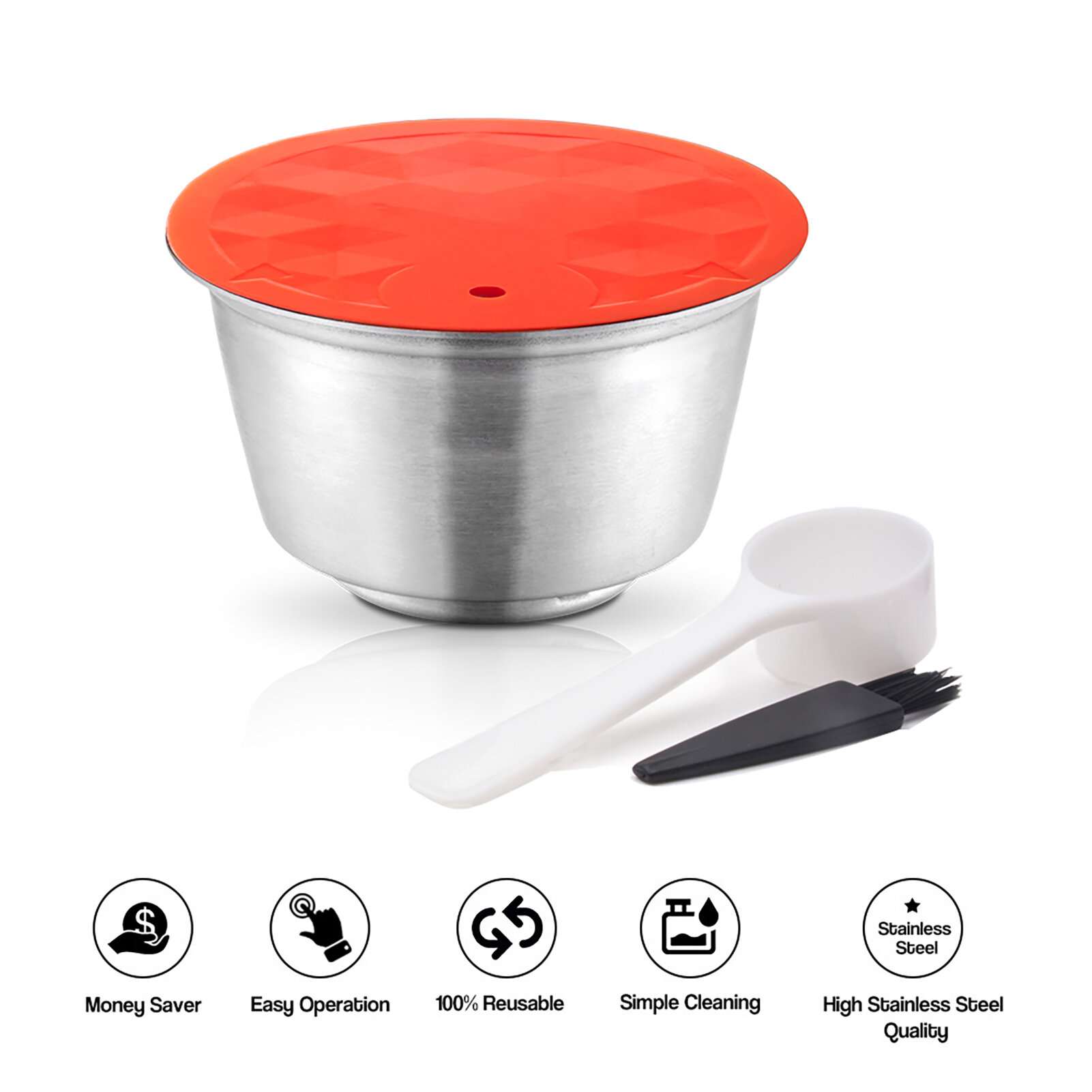 Многоразовая капсула для молока из нержавеющей стали, заправляемая пенная капсула, совместимая с кофемашинами Dolce Gusto, прочная, экологичная