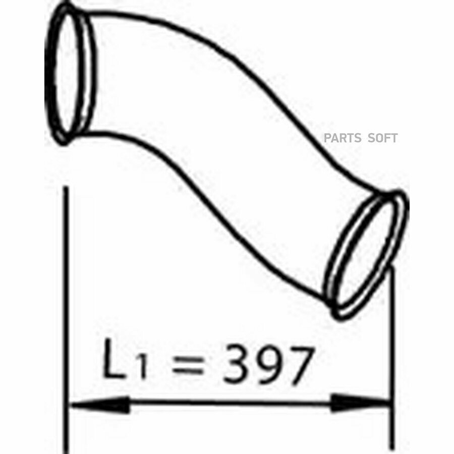 Труба глушителя приемная L397 Euro IV-V Volvo FH/FM от официального дистрибьютора, DINEX, артикул 82210