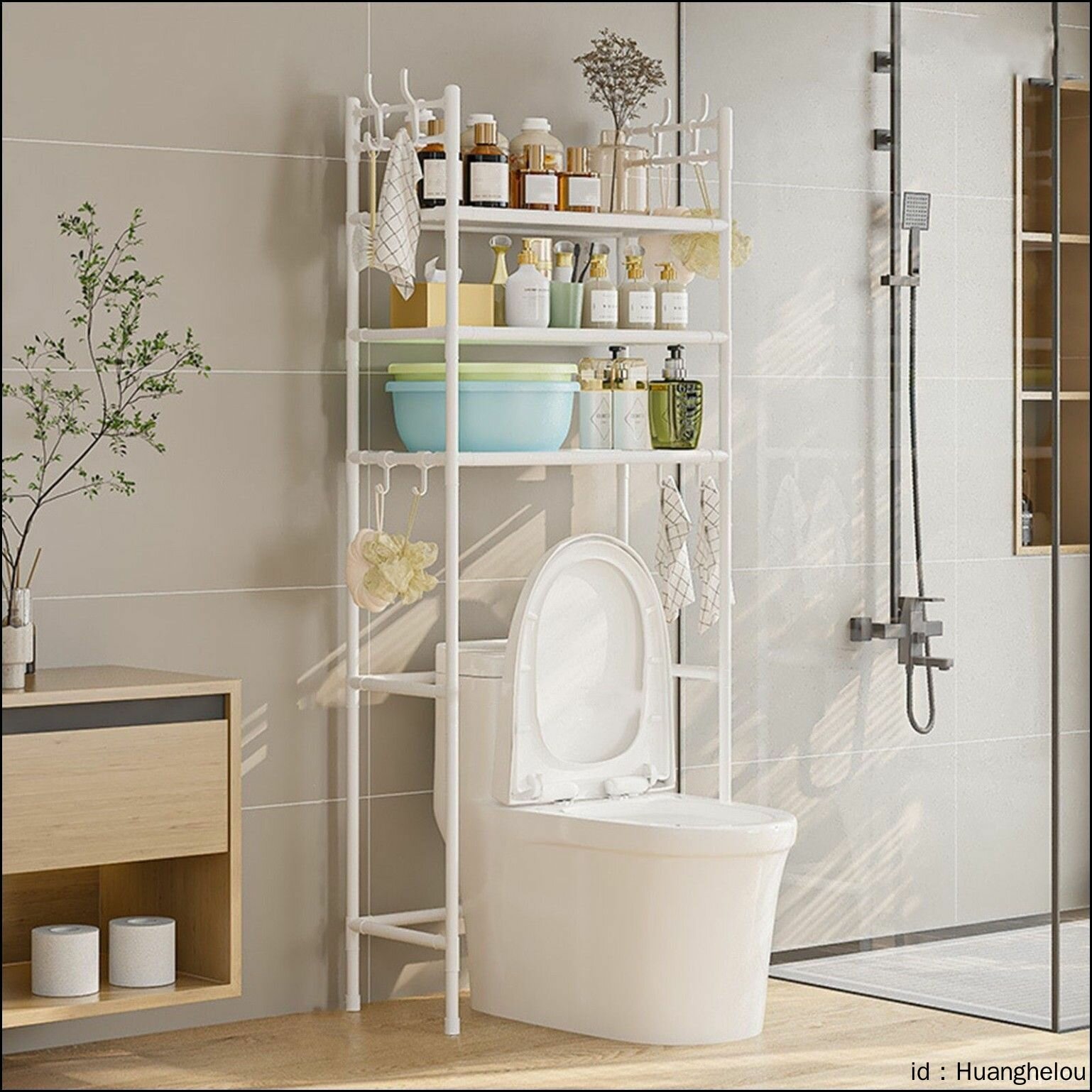 Настенная полка над унитазом 3-х ярусная стойка из нержавеющей стали для ванной комнаты