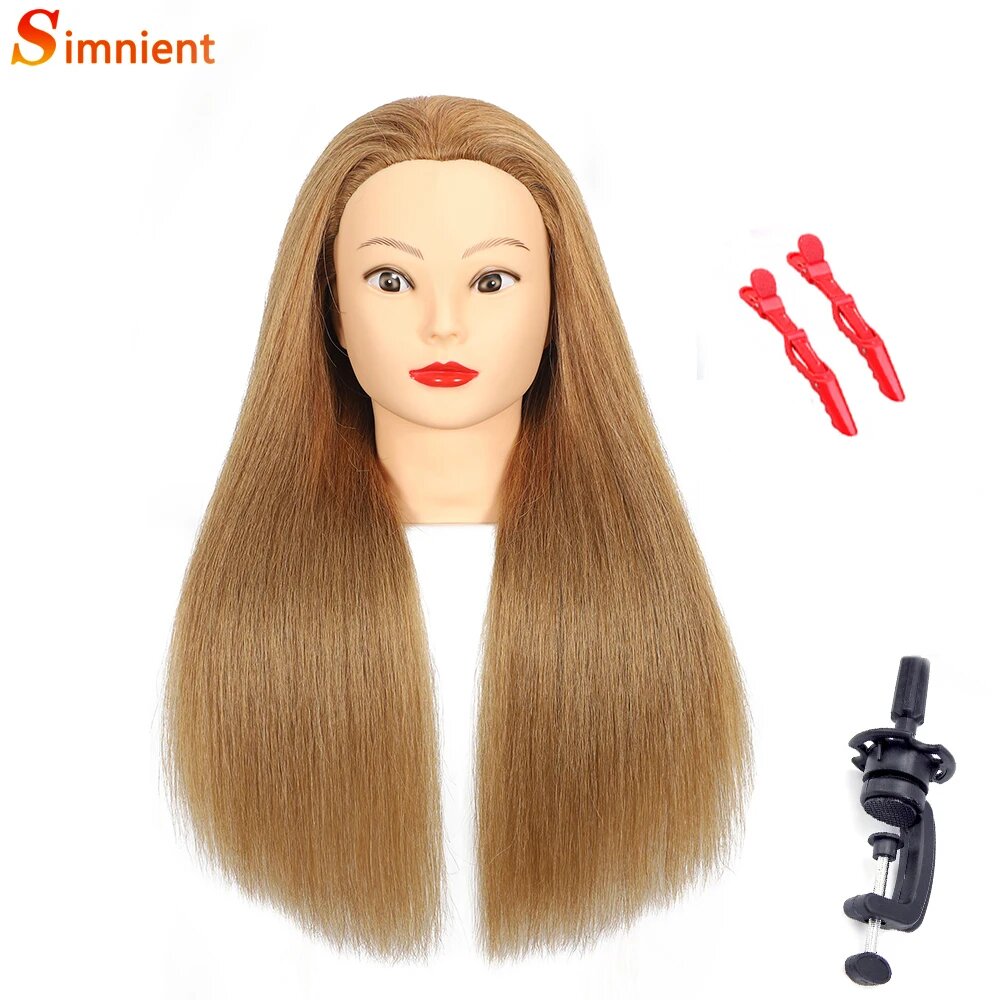Голова-манекен Simnient 100% натуральные волосы черные 20 дюймов
