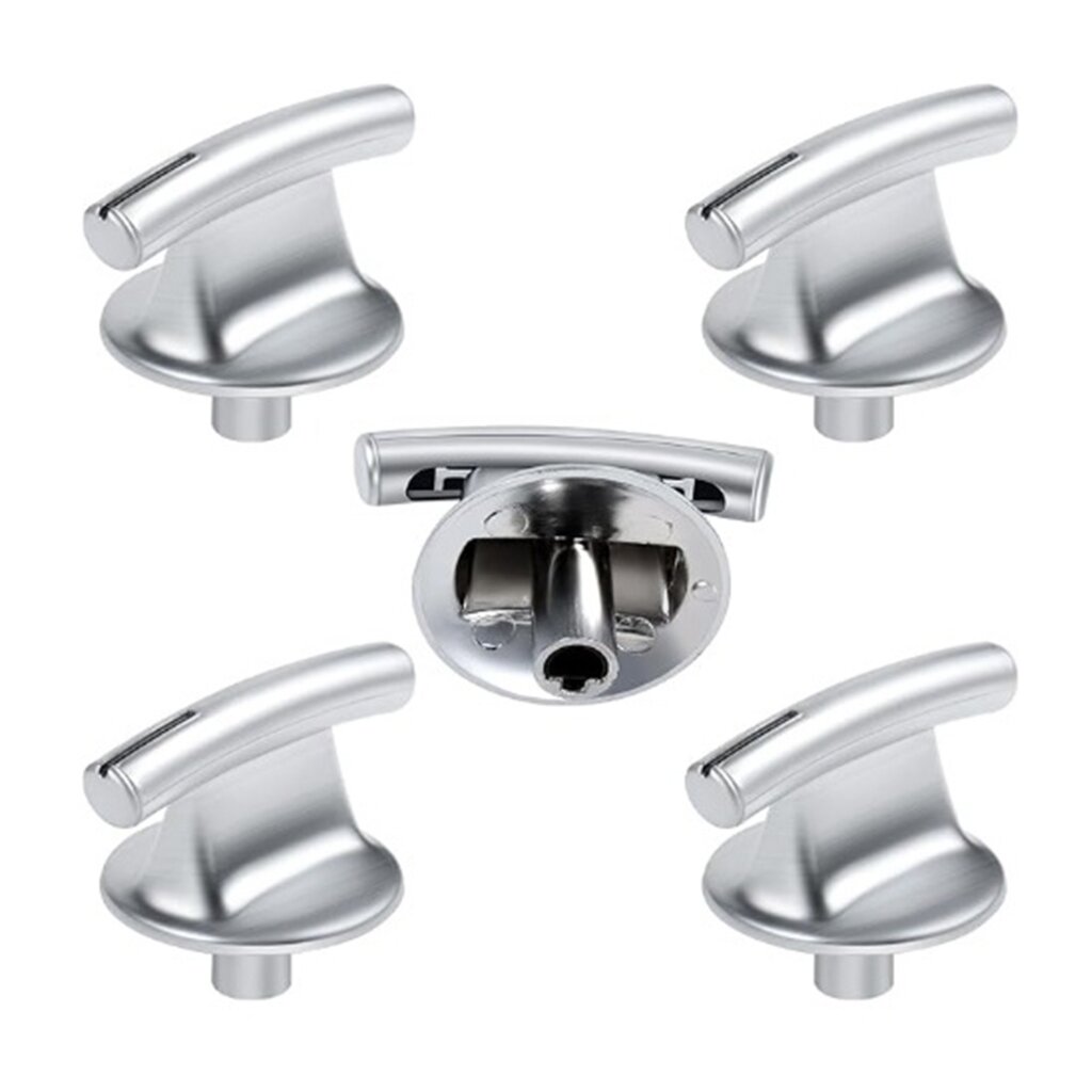 5ШТ Замена Ручки Газовой Плиты Нержавеющий Дизайн Точная Регулировка Пламени Ручка Управления Пластиковая Текстура для Ремонта