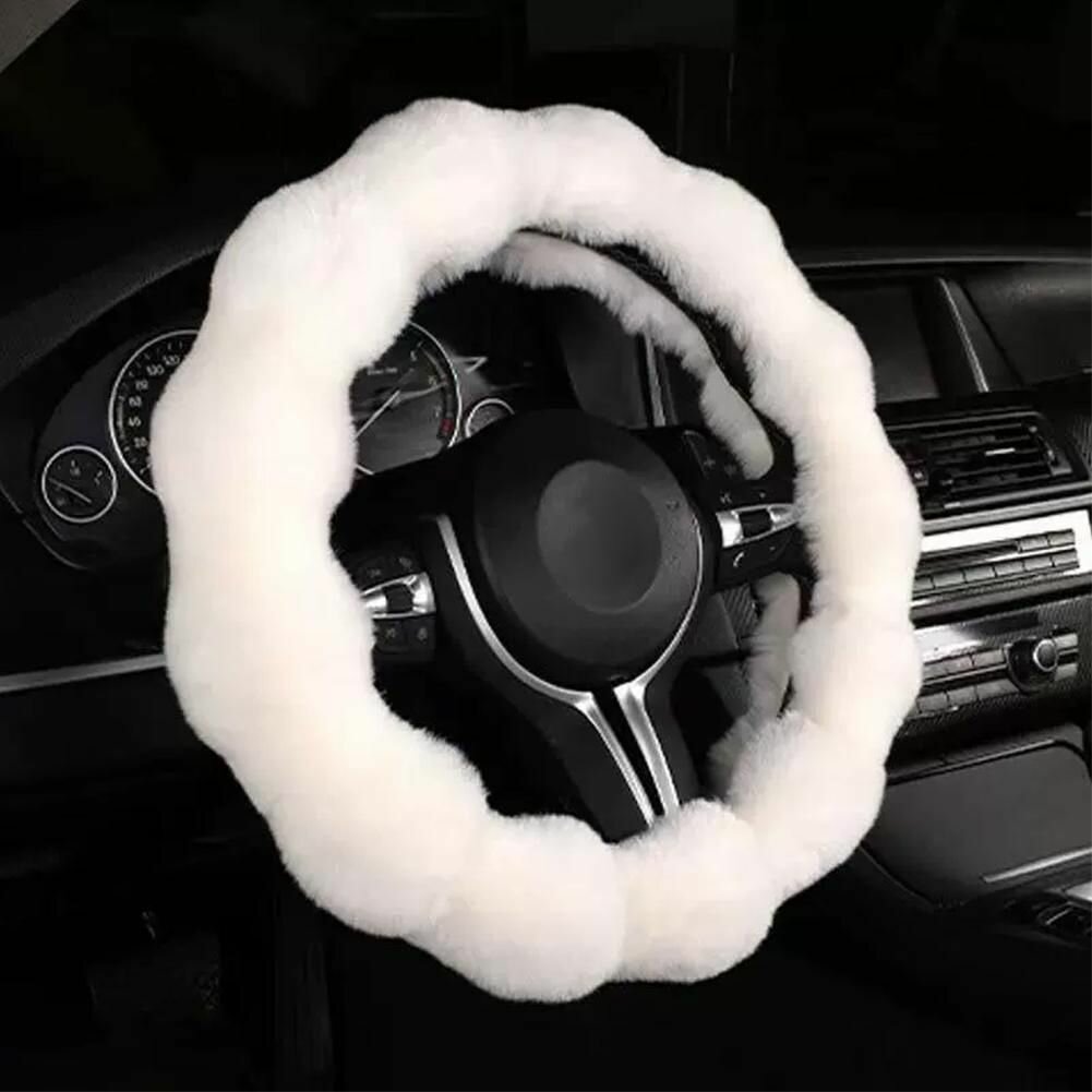 Чехол на руль оплетка руля для авто меховая М 38 см