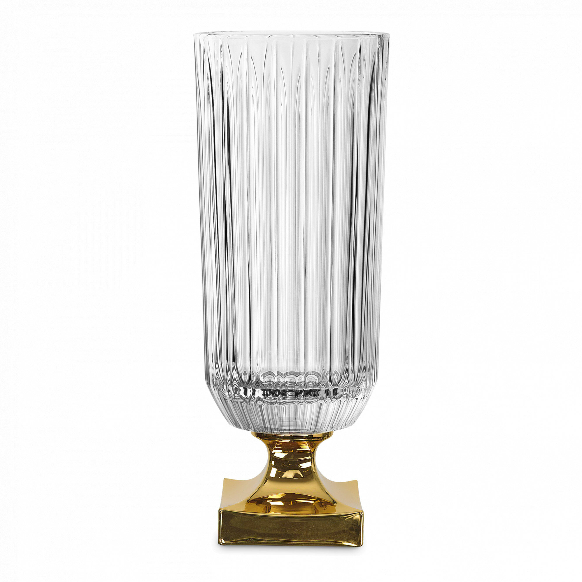 Ваза Nachtmann Minerva N104163, хрустальное стекло, с золотой ножкой