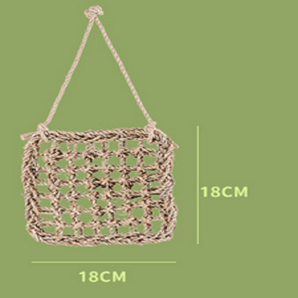 Попугай Лазающая Сетка Качели Игрушечная Лестница Грызущая Игрушечную Траву Плетеная Сетка 18см х 18см