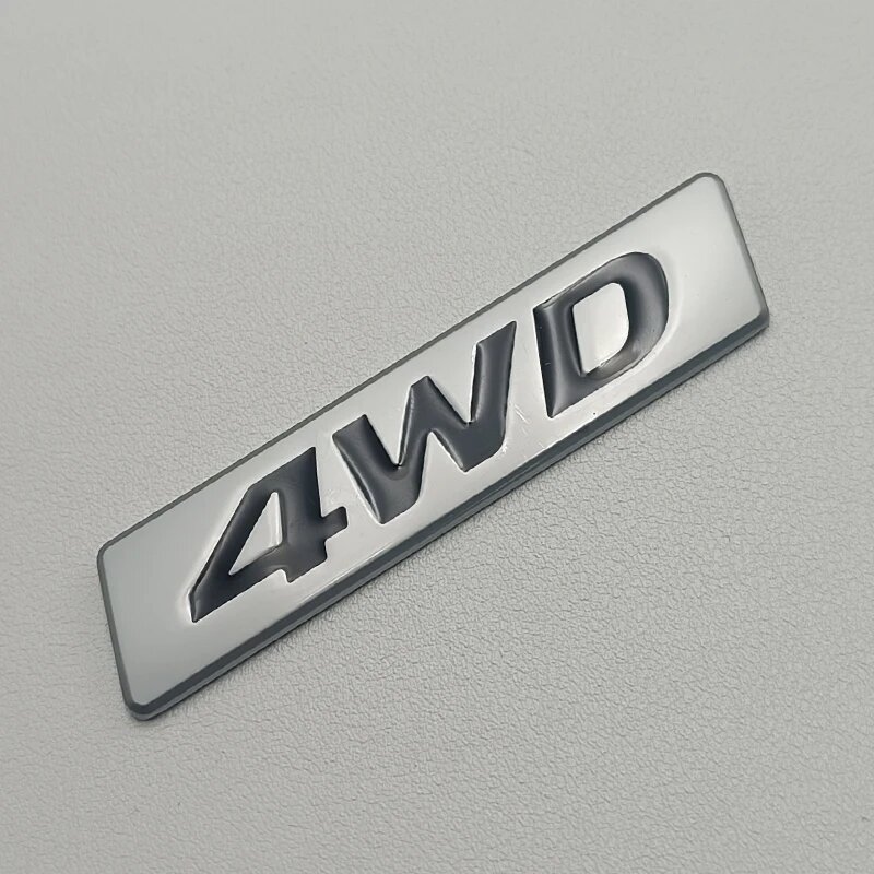 Металлический логотип 4WD, эмблема на крыло автомобиля, Silver Black