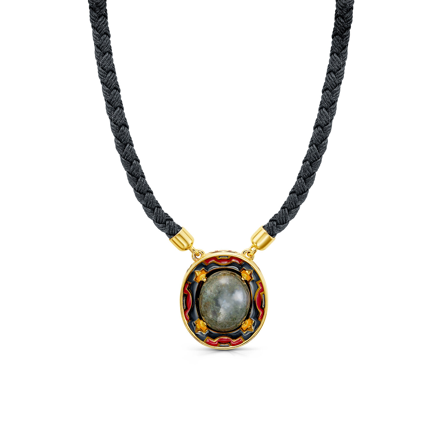 Колье, серебро, 925 проба, родирование, агат