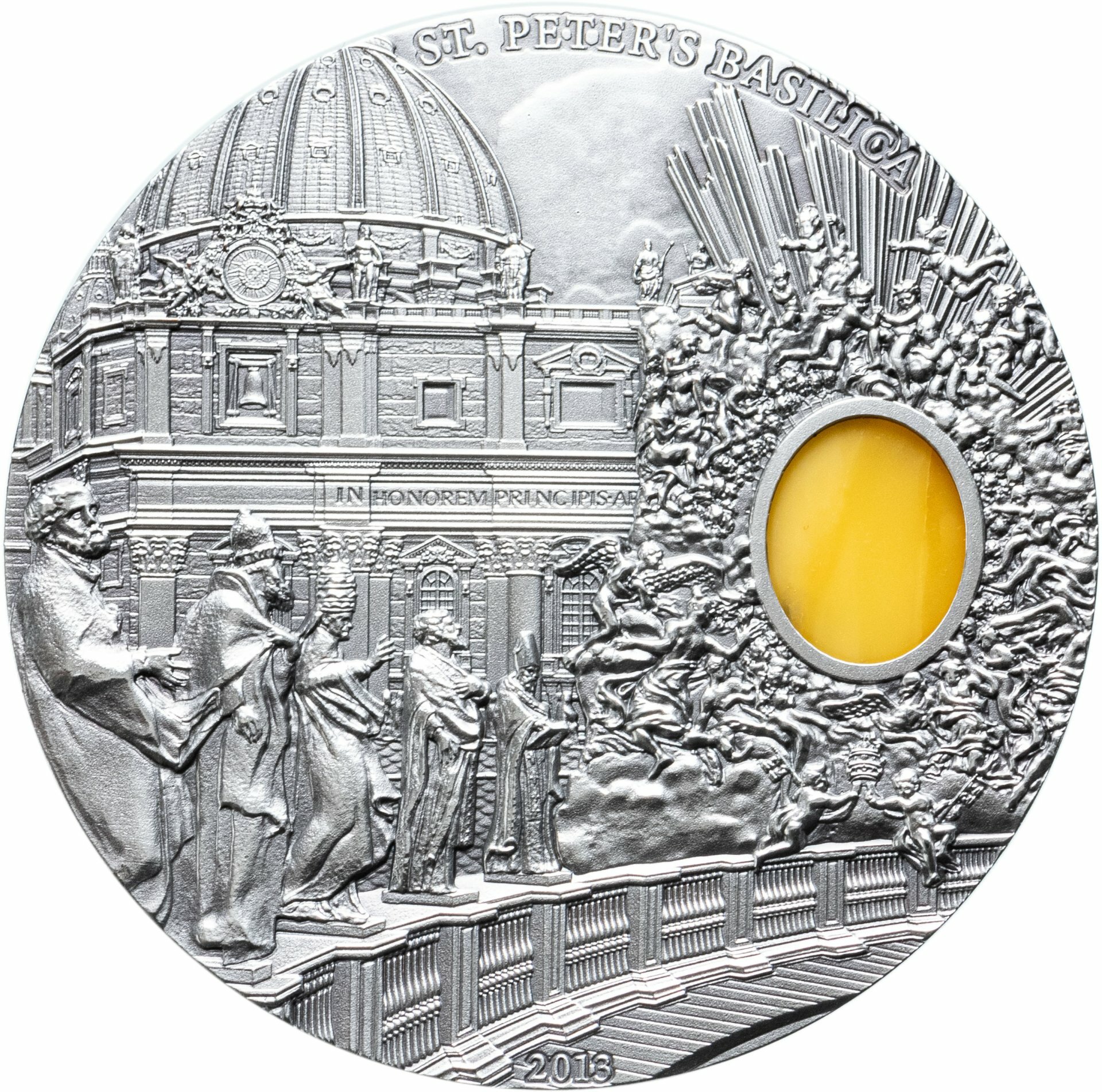Палау 10 долларов 2013 "Минерал арт - Базилика Св Петра", в футляре с сертификатом, Серебро 999, в сохранности UNC