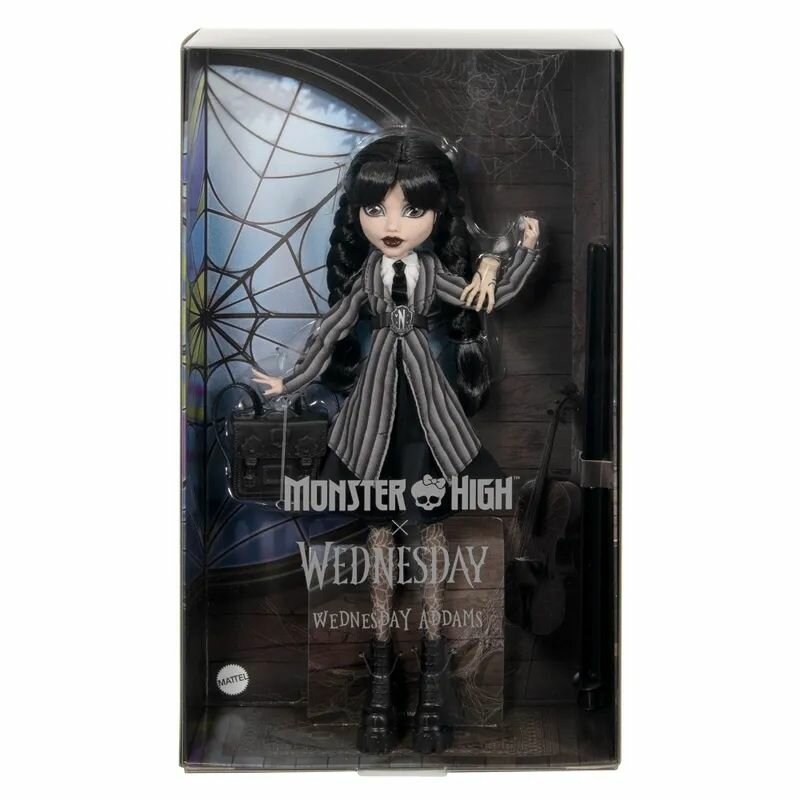Mattel Monster High Wednesday Addams Doll Школа монстров Коллекционная кукла , С одеждой и аксессуарами, Подходит для детей старше 6 лет
