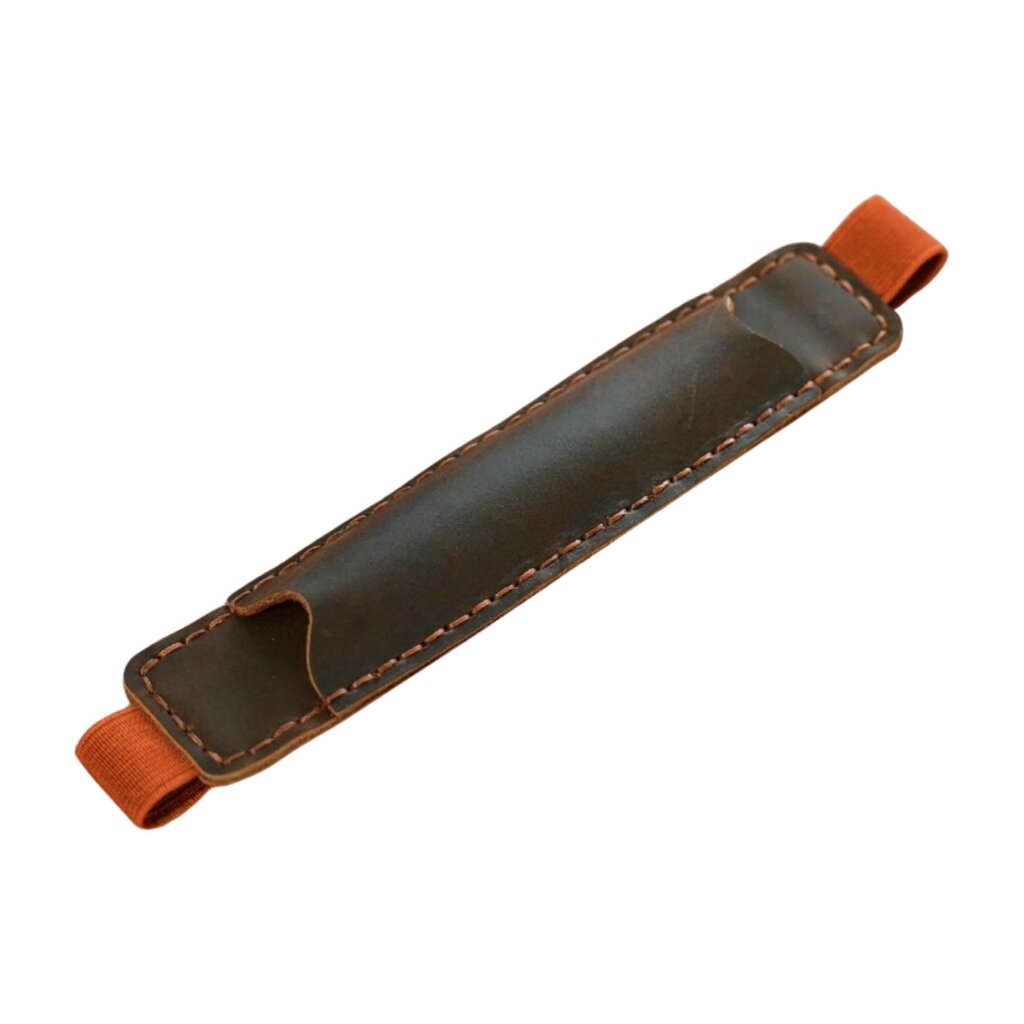 Ретро кожаный Пенал для блокнота crazy horse на резинке-Коричневый