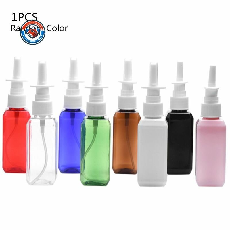 Мини флакон для назального спрея 50 мл с распылителем, удобный пластиковый контейнер для промывания носа, путешествий и хранения жидкостей, компактный и лёгкий